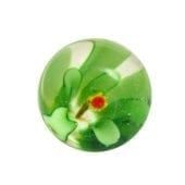 Handgemaakte knikker 16mm - Stokroos groen - De Knikkerprins